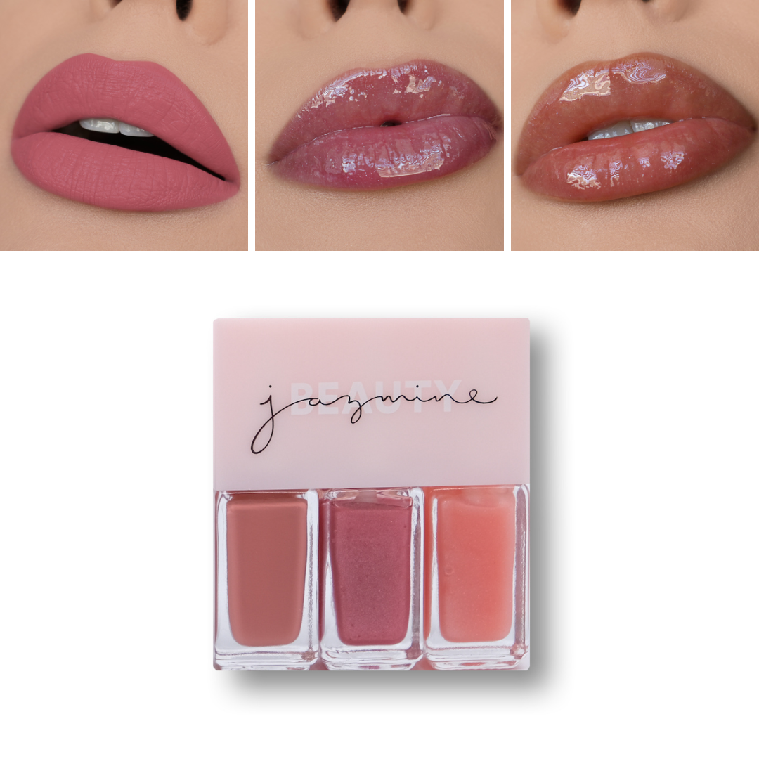 Lipstick & Gloss Lip Trio | Jazmine Beauty